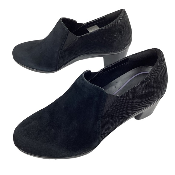 Aravon | Shoes | Aravon Textured Suede Leather Heeled Shoes | Poshmark